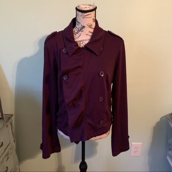 C.C. Couture | Jackets & Coats | Cc Couture Dark Purple Buttonup Jacket With Collar Size Xl ...